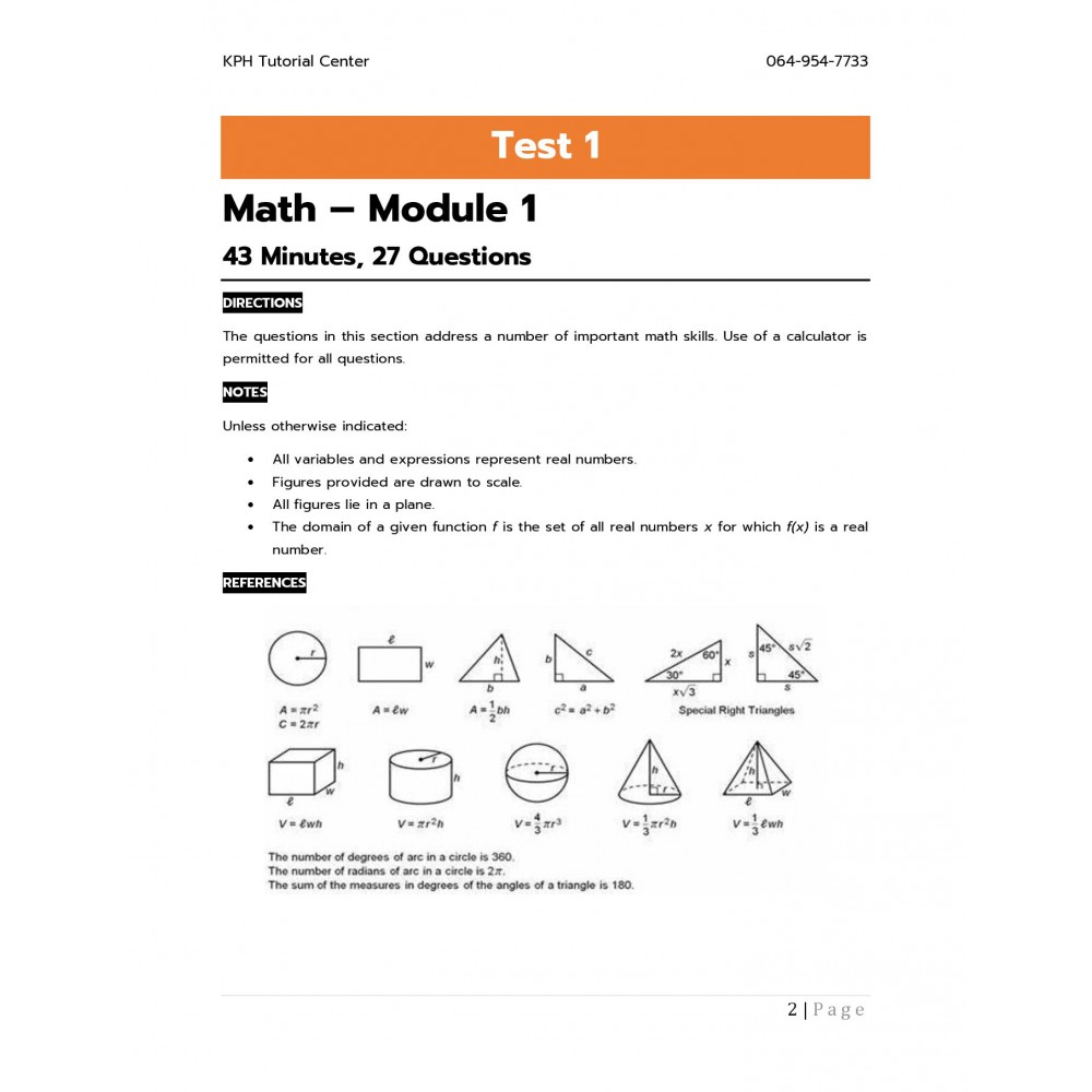 Digital SAT Math -- 6 practice tests