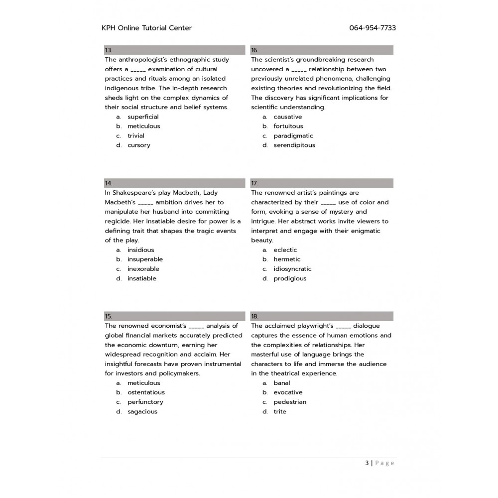 Digital SAT Vocab -- 100 practices