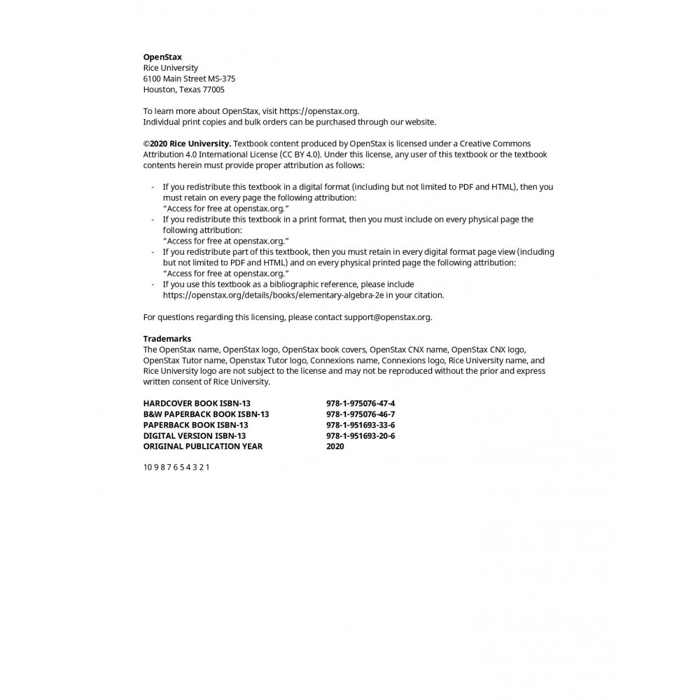 Elementary Algebra 2e