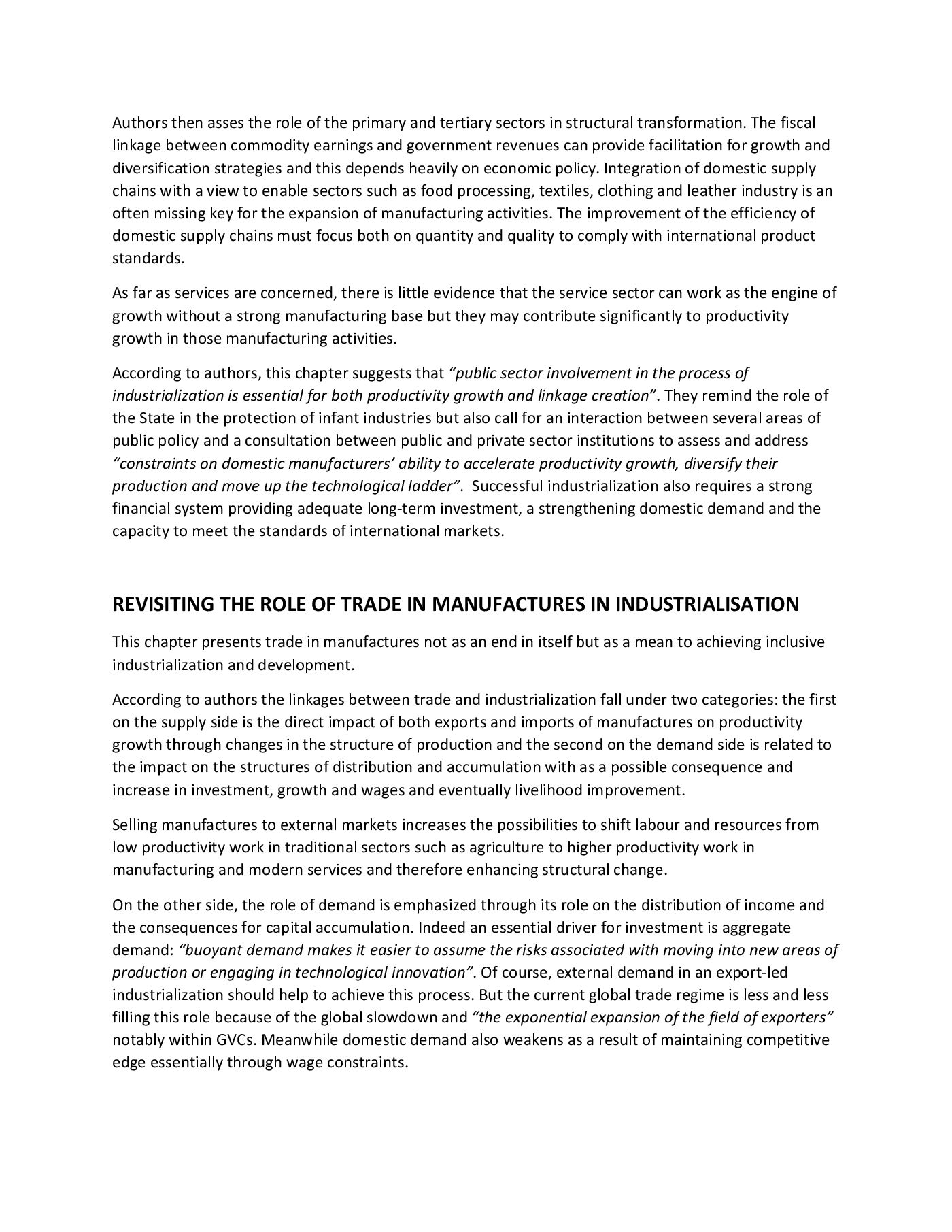 Summary of Trade and Development Report 2016 – UNCTAD